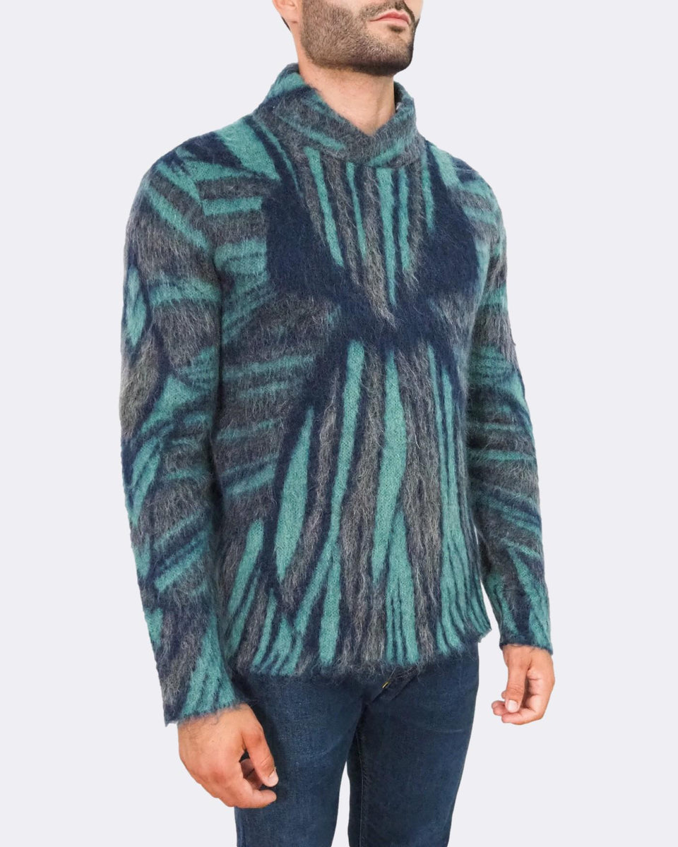 Men´s Emporio Armani Mohair Turquoise Sweater Large – atemporali